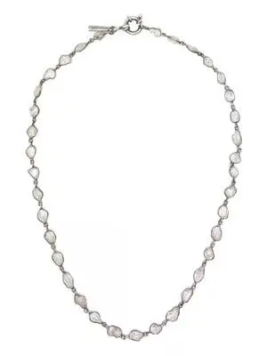 KUNDO Crystal Chain Necklace - Silver