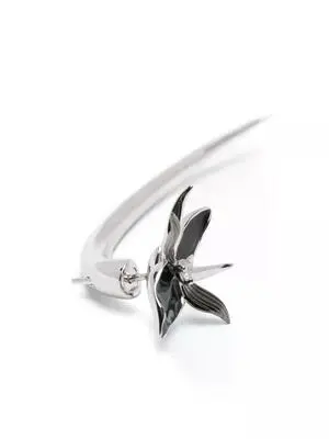 SHAUN LEANE Diamond Orchid Hook Earrings - Silver