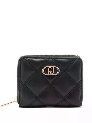 Liu Jo Quilted Monogram Logo Wallet - Black