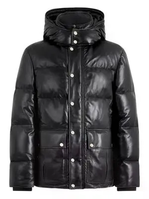 Bally Hooded Leather Puffer Jacket