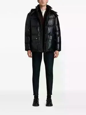Bally Hooded Leather Puffer Jacket