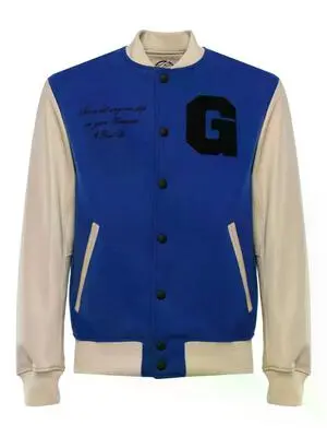 GIULIANO GALIANO Leather-sleeve Jacket - Blue