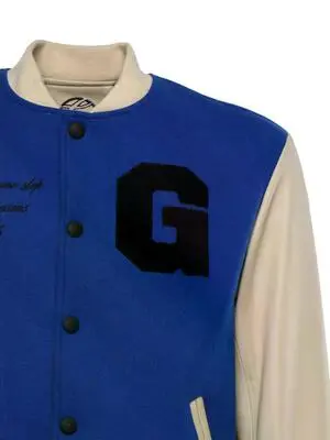GIULIANO GALIANO Leather-sleeve Jacket - Blue