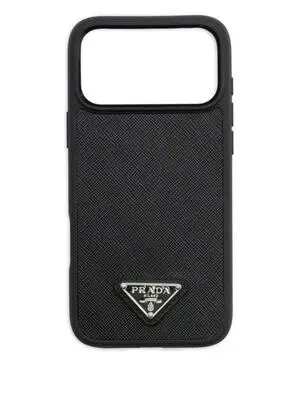 Prada Leather Iphone 17 Pro Max Case - Black