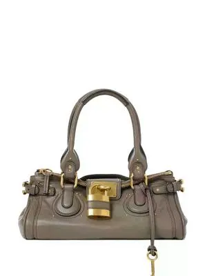 Chloé Paddington Padlock Detail Shoulder Bag - Grey