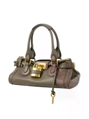 Chloé Paddington Padlock Detail Shoulder Bag - Grey