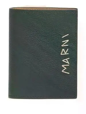 Marni Logo-lettering Bifold Wallet - Green