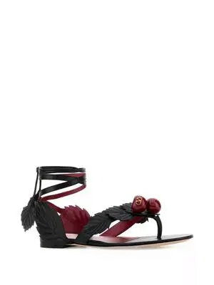 Valentino Garavani Cherryfic Leaf Leather Sandals