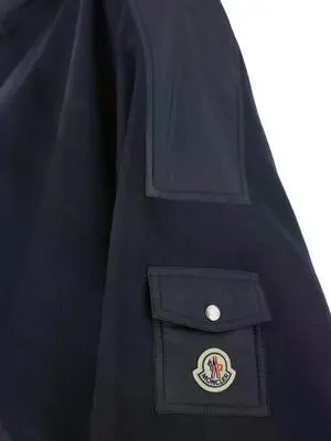 Moncler Logo-patch Hooded Cape - Blue