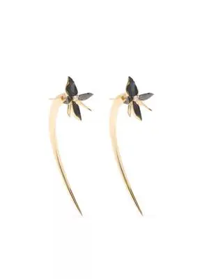 SHAUN LEANE Diamond Orchid Hook Earrings - Gold