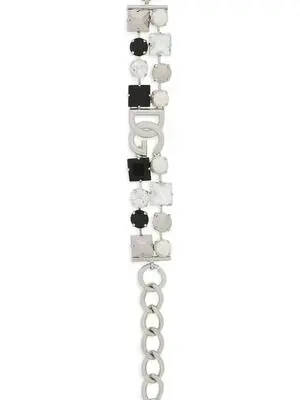 Dolce & Gabbana Logo Charm Embellished Bracelet