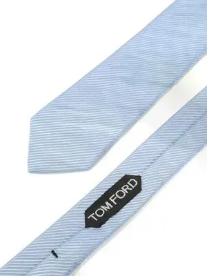 TOM FORD Ribbed Neck Tie - Blue