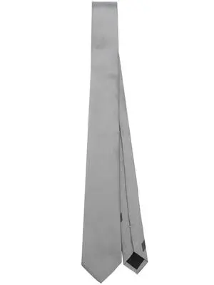 FERRAGAMO Twill Silk-satin Neck Tie - Grey