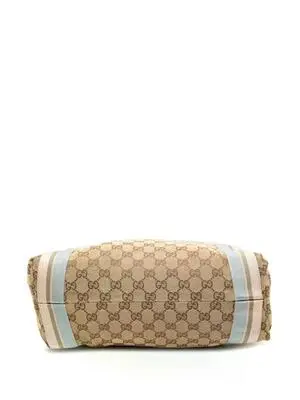 Gucci Gg Canvas Web Tote Bag - Brown