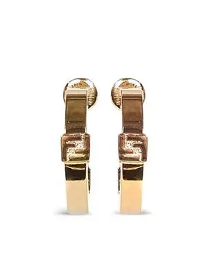Fendi Ff-logo Hoop Earrings - Gold