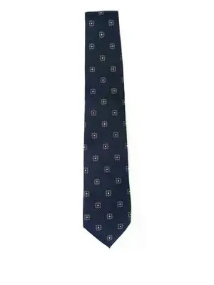 BIGI Patterned Silk Tie - Blue