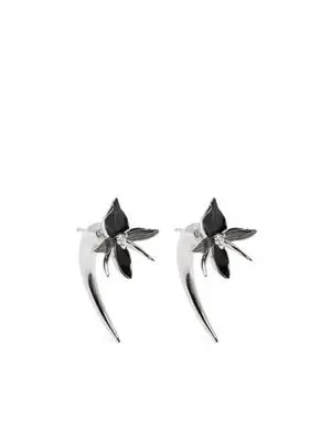 SHAUN LEANE Diamond Talon Black Orchid Earrings