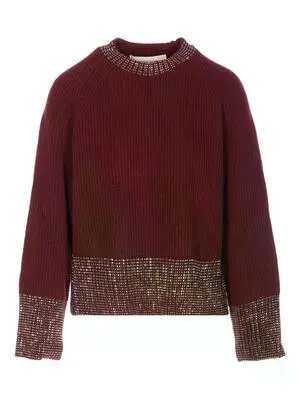 GOLDEN GOOSE Embellished Ribbed Knit Sweater