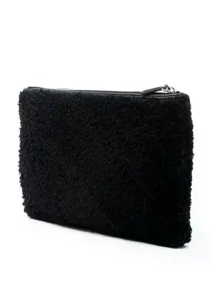 Fendi Shearling Ff Flat Pouch - Black