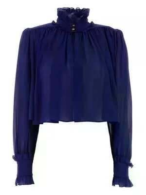 Chloé Ruffled Georgette Blouse - Blue