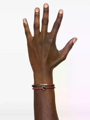 FERRAGAMO Gancini Double-wrap Braided Bracelet