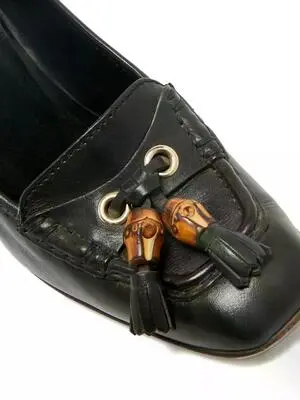 Gucci Leather Pumps With Bamboo Detail And Fringe