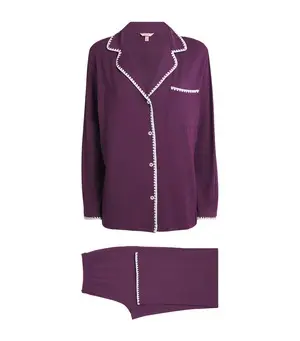 Eberjey Modal Long-sleeve Frida Pyjama Set - Burgundy