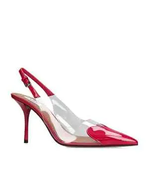 Alaïa Patent Coeur Slingback Pumps 90 - Pink