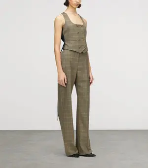 Alexander McQueen Wool Checkered Trousers