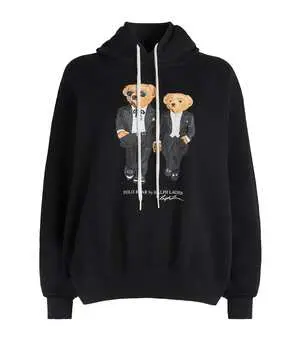 Polo Ralph Lauren Cotton-blend Ralph And Ricky Polo Bear Hoodie - Black