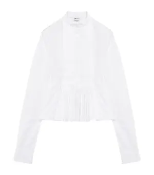 Alexander McQueen Cotton Pleated Blouse