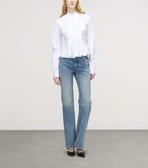 Alexander McQueen Cotton Pleated Blouse