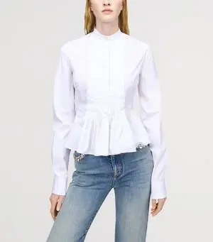 Alexander McQueen Cotton Pleated Blouse