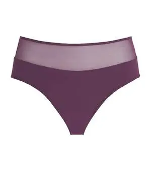 Wolford Sheer Opaque High-rise Briefs - Purple