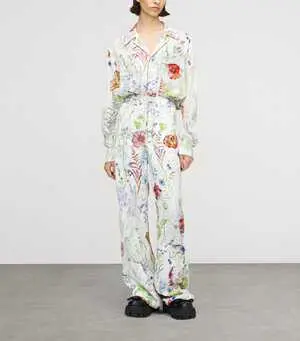 Alexander McQueen Floral Satin Trousers