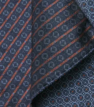Pal Zileri Silk Geometric Jacquard Handkerchief - Blue