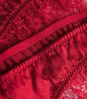 Kiki De Montparnasse Stretch-silk Lace Thong - Red