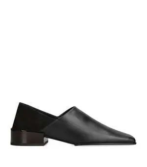 Alaïa Leather Square-toe Loafers - Black