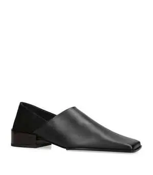 Alaïa Leather Square-toe Loafers - Black