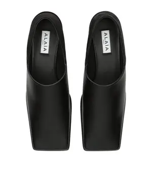 Alaïa Leather Square-toe Loafers - Black