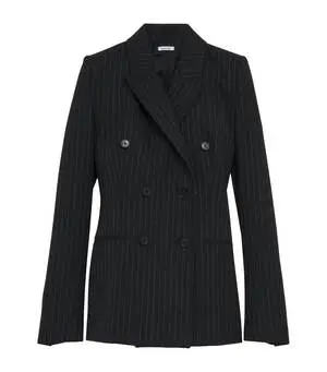 Alexander McQueen Wool Pinstripe Double-breasted Blazer