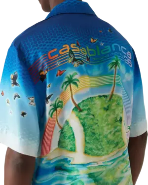 Casablanca Beyond Destiny Short Sleeve Silk Shirt - Multicolor