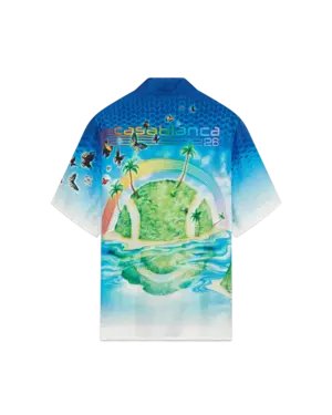 Casablanca Beyond Destiny Short Sleeve Silk Shirt - Multicolor