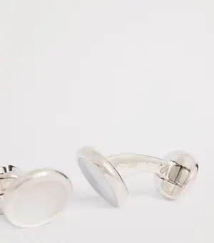 DEAKIN & FRANCIS Sterling And Mother-of-pearl Round Cufflinks - Silver