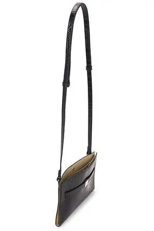 TOTEME Belted Croco Embossed Crossbody Bag - Black