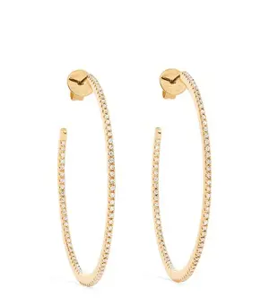 Shay Diamond Pavé Hoop Earrings - Gold