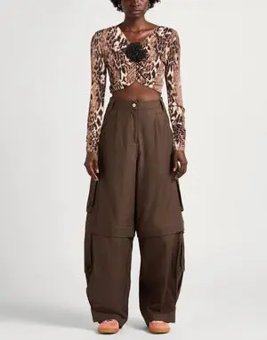 VICOLO Leopard Print Crop Top