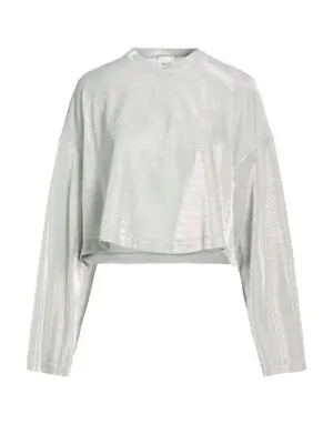 ALYSI Metallic Long Sleeve Crewneck Top