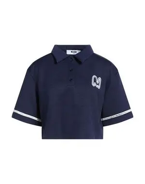 MSGM Cropped Polo Shirt - Midnight Blue