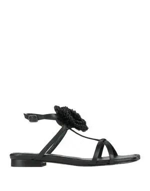 RAS Leather Sandals With Floral Appliqués